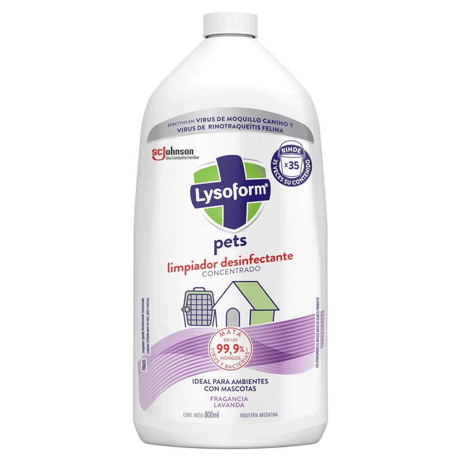 Limpiador Desinfectante Concentrado Lysoform Pets 800ml – MundoCanino