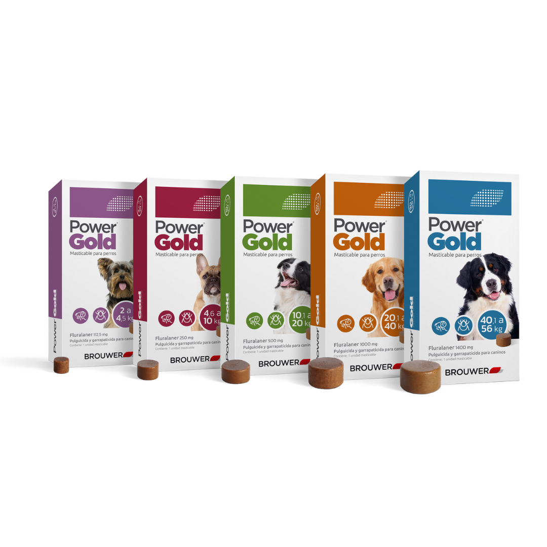 Pastilla Antipulgas Power Gold Brouwer Perros 40.1 a 56Kg (3 meses ...